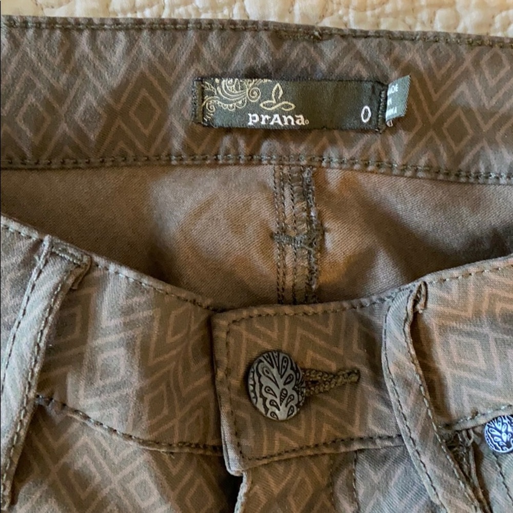 Prana Cargo Green Diamond Pattern Meme Pants - Gem